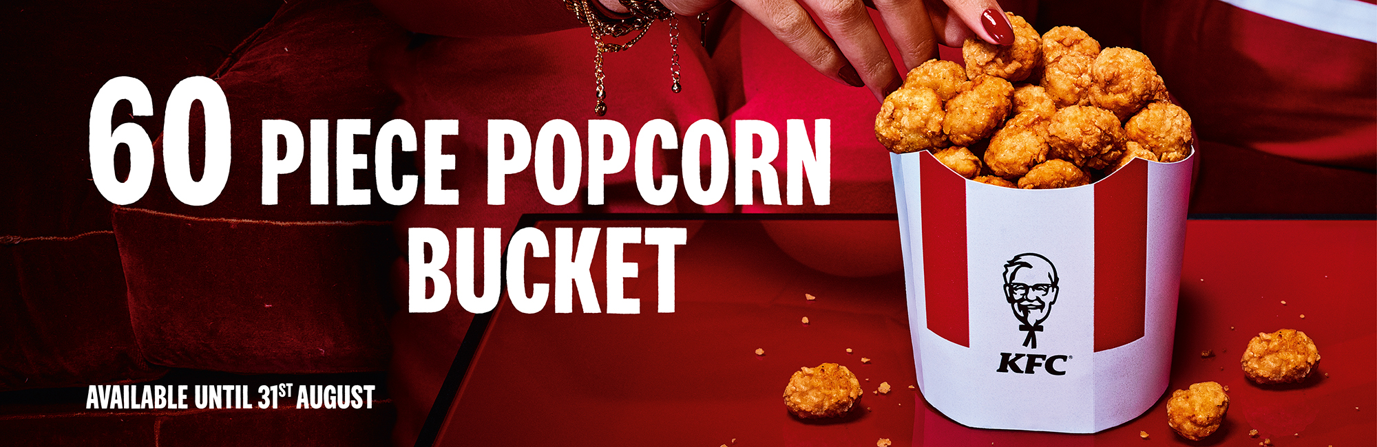Popcorn Chicken Bucket - 60 pieces, one bucket, £5.99. | KFC